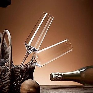 ACHEER Crystal Champagne Flutes Glasses Set of 4 - Elegant Champagne Glasses 8Oz, Hand Blown - Modern Champagne Flutes - Gift box - for Women, Men, Wedding, Anniversary, Christmas, Birthday