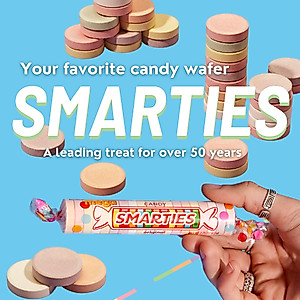 Smarties Candy Bulk Rolls Gluten Free & Vegan Assorted Flavor Treats Pineapple, Cherry, Strawberry, Grape, Orange & Delicious Snacking Bulk Candy Individually Wrapped Sweet Delights 1 Pound Bulk Case