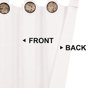 White Kitchen Curtains 36 Inch Cotton Blend Farmhouse Tier Curtains Tab Top Boho Rustic Button Curtains Light Filtering Small Window Curtain for Cafe Bathroom Bedroom Drapes 26''W x 36''L, 2 Panels