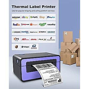 POLONO Shipping Label Printer, PL60 4x6 Label Printer for Shipping Packages, Direct Thermal Printer, Compatible with Windows, Mac, Linux, Widely Use for Shopify, Ebay, Amazon, UPS, FedEx, Etsy
