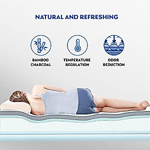 10 Inch Twin XL Memory Foam Mattress, Cool Gel Bamboo Bed Mattress in A Box, Made in USA, CertiPUR-US Certified, Breathable Medium Mattress