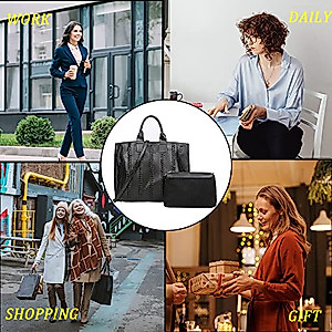 Women Fashion Leather Handbags Large Satchel Purses Woven Totes Top-handle Bag for travel/work/gift set (Green)