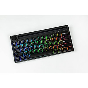 YUNZII Ajazz K620T Wireless Mechanical Keyboard with Integrated Stand Phone Holder with 61 Keys，RGB Backlit, Volume Botton, and PBT Keycaps for Win/Mac/Gaming (Blue Switch,Black)