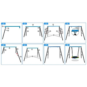 Swing Frame Outdoor Heavy Duty, 440 LBS Metal Porch Swing Stand for Kids and Adults, 73" Height Metal A-Frame Saucer Swing Stand for Backyard, Black