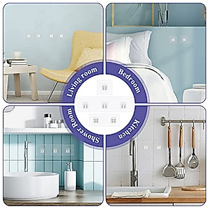 NHYAMX 12 Packs Adhesive Hooks Replacement Adhesive Sticker Replacement Hook Corner Shower Caddy Wall Hooks,Strong Sticker Hooks for Bathroom，No Drilling Bath Toilet Kitchen Organizer Accessories