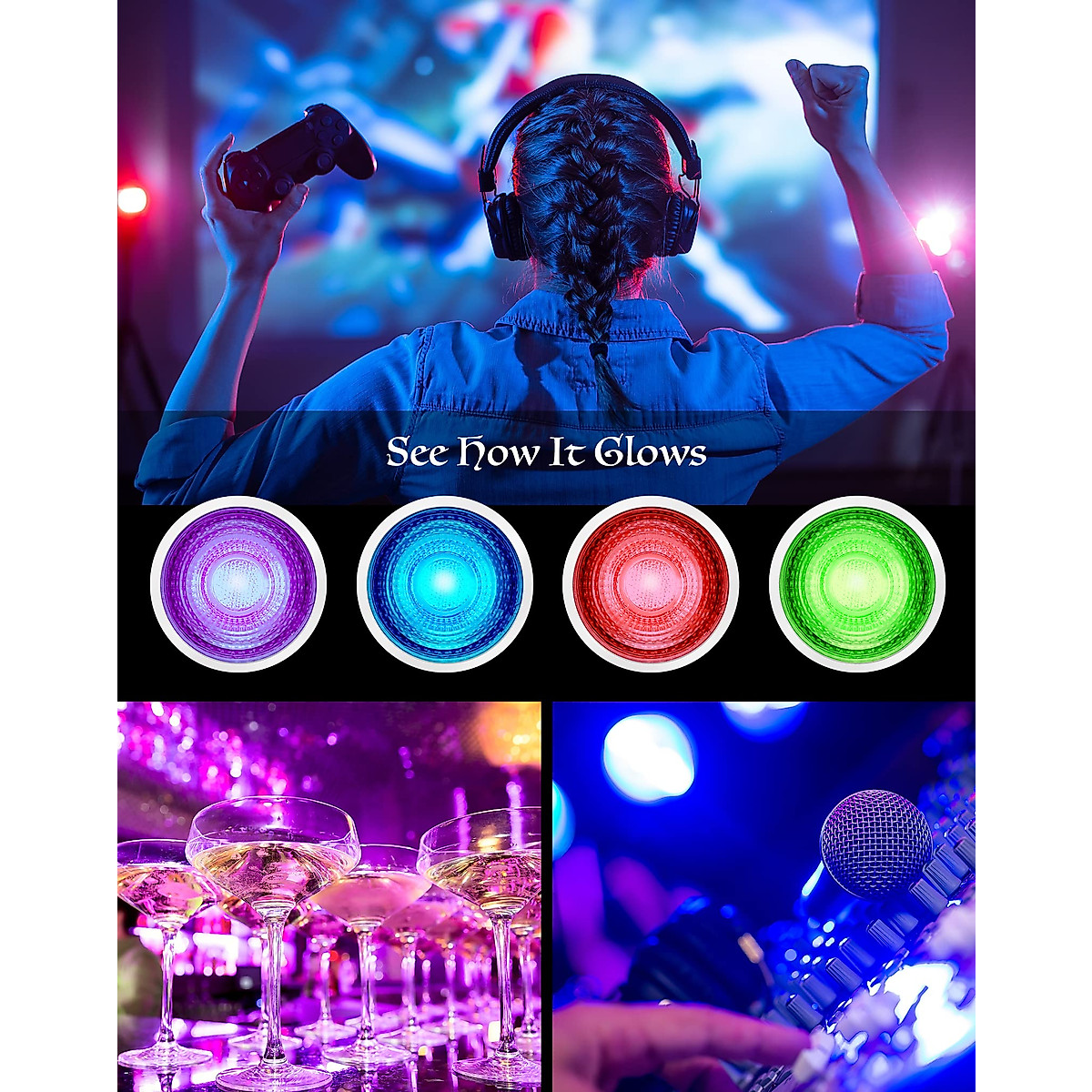 MAKYTWOW MR16 LED Light Bulb, Purple, Gu5.3 Bi-pin Base LED Spotlights 12V LED Light for Outdoor Landscape Track Lighting, 4W=50W Halogen Equivalent, 6Pack