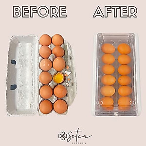 Generic Egg Holder/Container for Refrigerator, Large Capacity, High Quatily, Fresh MultiLayer Box Fridge for Chicken Egg, Storage Kitchen Organization, Chic Design (Gray, Medium 2-Layer 24 eggs)