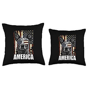Blue Heeler Gifts For Women Men Boys Dog Lover Co. 4th of July Australian Cattle Dog Lover Patriotic Merica Throw Pillow, 18x18, Multicolor