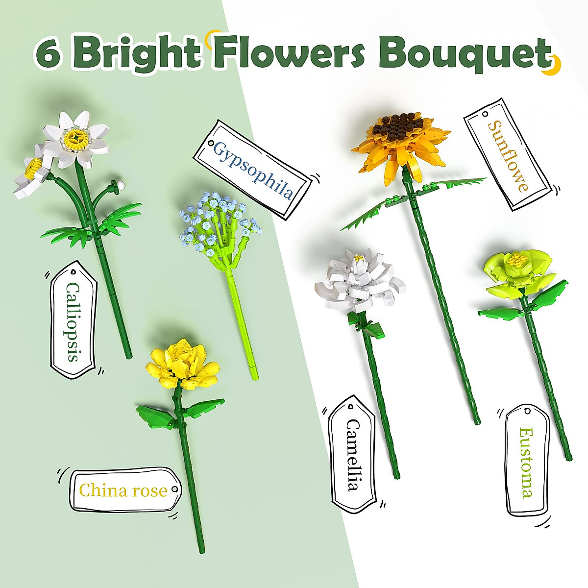 Flower Bouquet Building Kit 697PCS Toy Building Block Sets Artificial Flowers Botanical Collection New 2022 for Adults Kids Girls,Christmas Thanksgiving Day Gifts