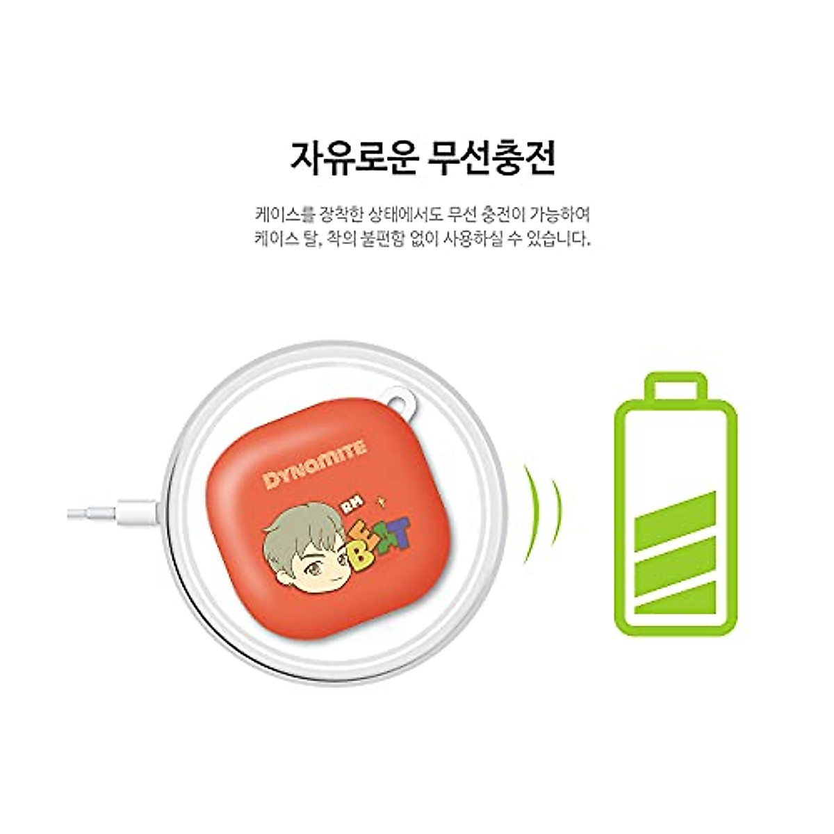 BTS Official TinyTan Dynamite 2D Colorful Series Hard Case for Samsung Galaxy Buds Licensed by Big Hit Entertainment (Jung Kook)