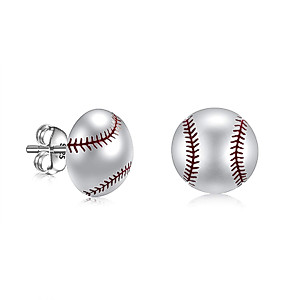 Baseball Stud Earrings Softball Dodger 925 Sterling Silver Jewelry Gifts for Unisex Women Men