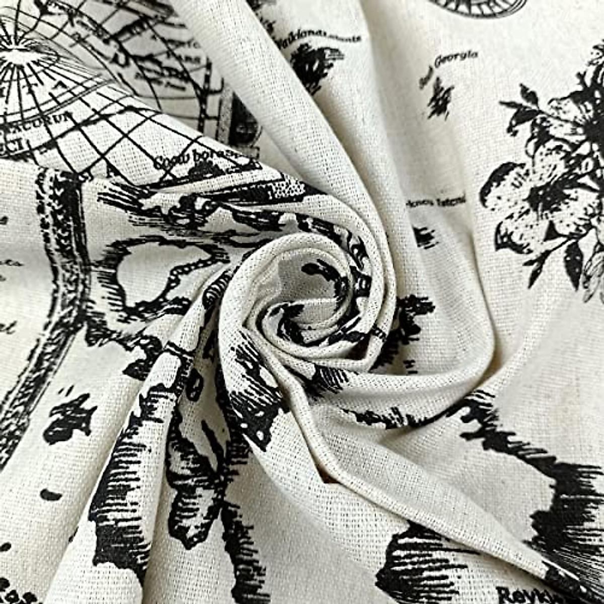 LOONELO World Map Cotton Linen Tablecloth,Antique Map Printed Tablecloth,Washable Retro Style Rectangle Table Cover for Dinner,Party,Picnic,Home Decor (55.1X98.4 inch)