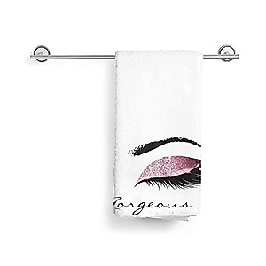 Zelamiee Gorgeous Eyelash Soft Absorbent Guest Hand Towels Multipurpose for Bathroom, Gym, Hotel and Spa (27.5 x16 Inches)