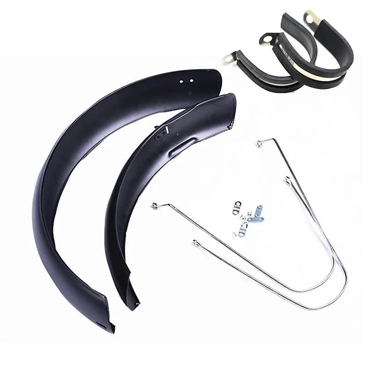 RNAGRET Bike Fender, Bicycle Fender 20inch Bicycle Mudguard E- Bike Electric 20x4. 0 tire Folding Bike Fender Iron Sturdy Durable Mud Guard Suit (Color : 1 Suit Fender)