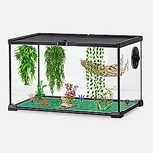 Mechpia 12 Pieces Bearded Dragon Tank Accessories, Reptile Hammock Plants and Vines Terrarium Branch Plants Habitat Decoration for Lizard Gecko Snake Hermit Crab