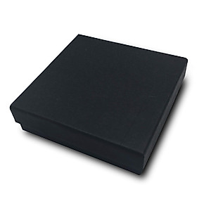 The Display Guys – Cardboard Jewelry Boxes With Cotton – 100 Pack – Matte Black – #33 (3 1/2" x 3 1/2" x 1")