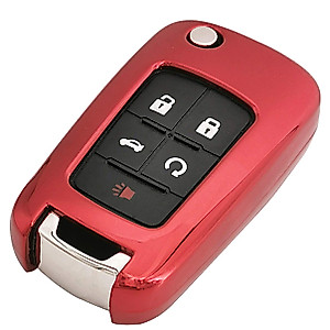 Red TPU Key Fob Cover Case Jacket Skin Glove Holder for Chevy Chevrolet Equinox Camaro Cruze Malibu Volt Park Impala Buick Regal Verano Lacrosse