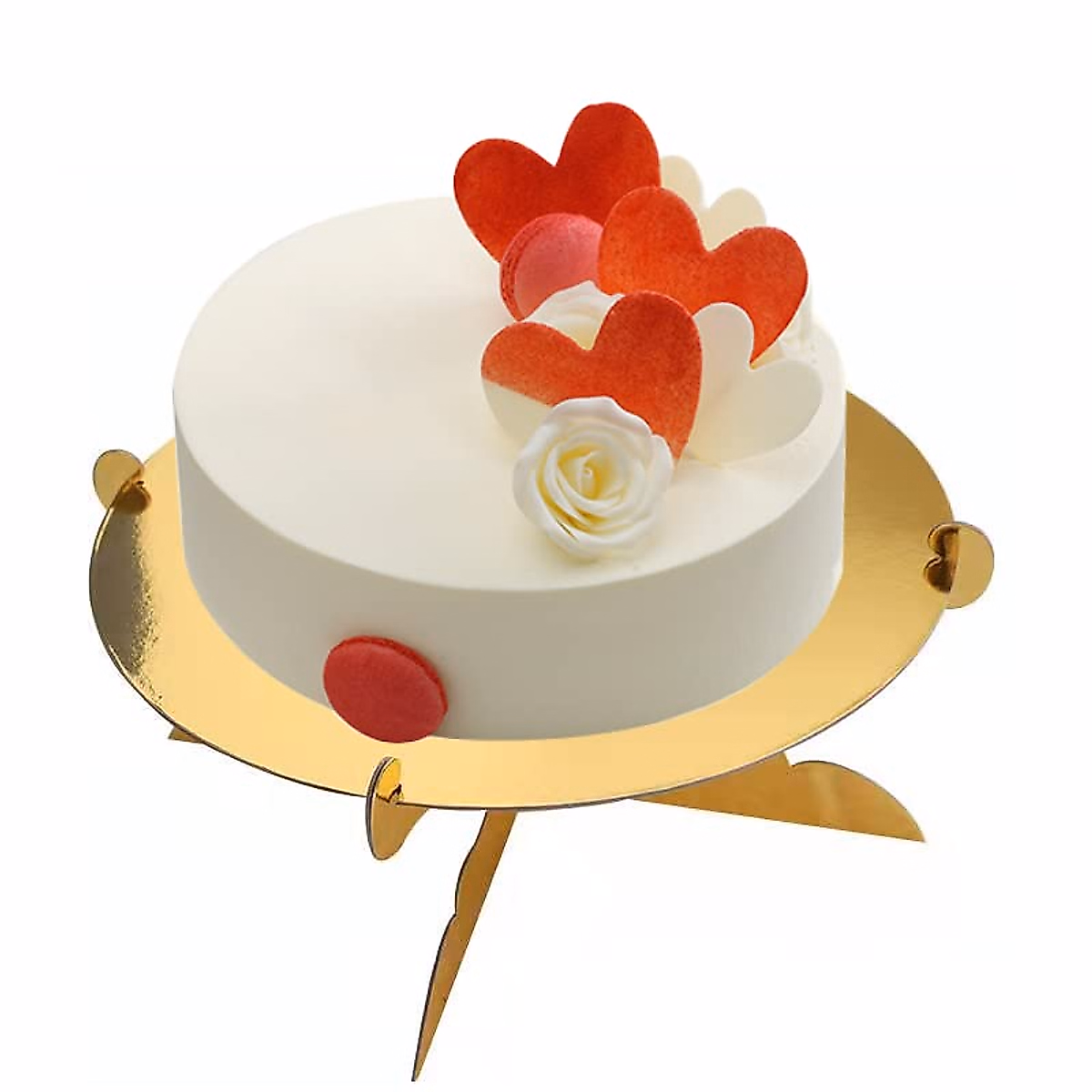 everforyou 12 inch One Tier Cardboard Cupcake Stands & Cake Stands for Party (1, Gold)