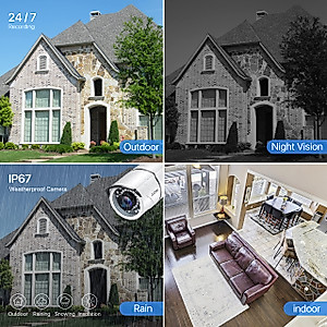 ZOSI 1080p Security Camera Outdoor Indoor (Hybrid 4-in-1 HD-CVI/TVI/AHD/960H Analog CVBS),36PCS LEDs,120ft IR Night Vision,105° View Angle Surveillance CCTV Bullet Camera with Extension Cable