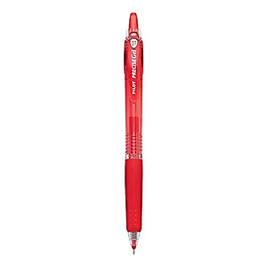 PILOT Precise Gel BeGreen Refillable & Retractable Rolling Ball Pens, Fine Point, Red Ink, 12-Pack (15003)