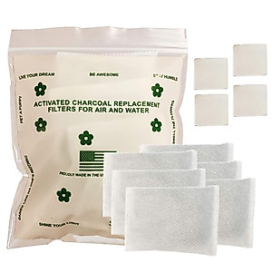 Green Piece - Overstuffed and Double Sized - All Natural Baby Diaper Pail Deodorizer Activated Charcoal ((Pack of 6) 3" X 3")