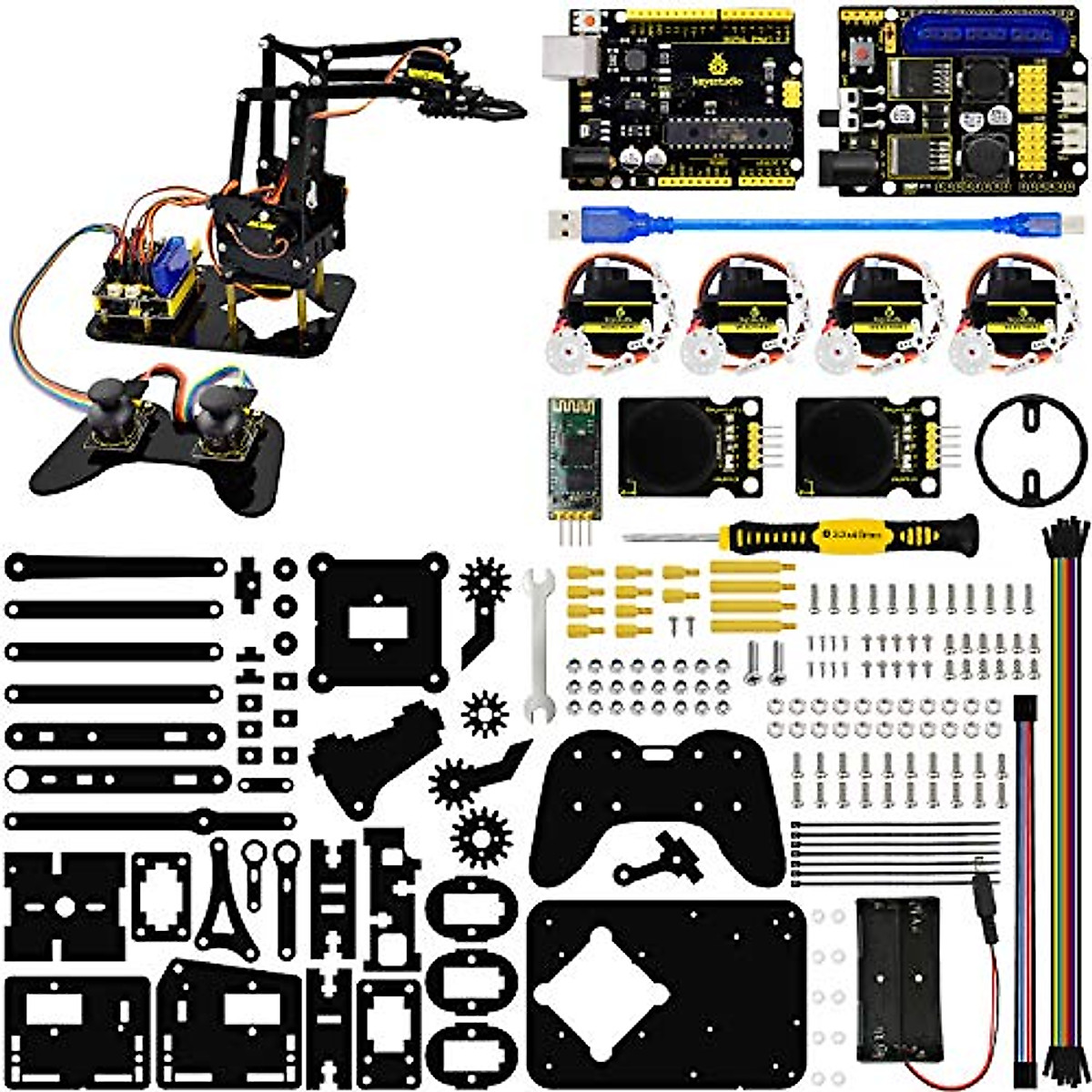 KEYESTUDIO Robot Arm Starter Kit for Arduino Coding Robotics Kit for Adults Teens 15+ Electronic Programming Project STEM Education