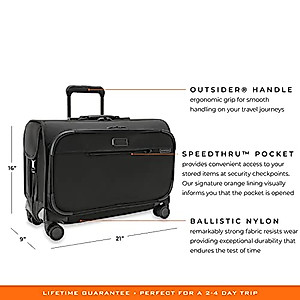 Briggs & Riley Baseline Garment Bags, Black, Carry Spinner