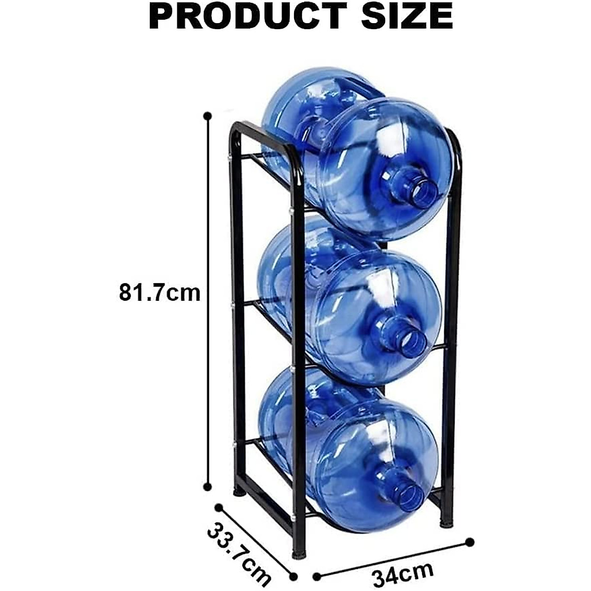 3-Tier Water Jug Holder Rack Water Cooler Jug Rack 5 Gallon Water Bottle Holder Detachable Heavy-Duty Dispenser Organizer for Home Kitchen Office Save Spacer (3-Tier)