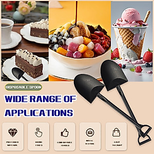 OaaXbbECco Novelty Mini Shovel Shape Spoons Cute Disposable Plastic Dessert Spoons (100)