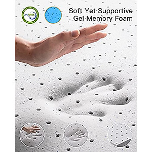 BedStory 4 Inch Memory Foam Mattress Topper Queen, Gel & Bamboo Charcoal Infused Bed Toppers, Foam Mattress Pad with Breathable Removable Cover, High-Density Memory Foam