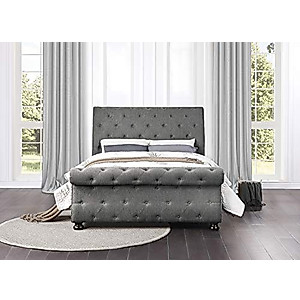 Lexicon Corbin Upholstered Sleigh Bed, Cal King, Gray