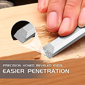 TOLESA 5-Piece Wood Chisel Sets, Cr-V and Soft Grip with Hammer End Wood Chisel Kit for Carpentry, Woodworking