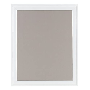 DesignOvation Bosc Framed Gray Linen Fabric Pinboard, 23.5x29.5, White