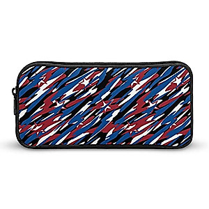 USA Patriotic Camouflage Pencil Case Makeup Bag Big Capacity Pouch Organizer for Office College