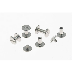 75 Sets Screw Post Metal Chicago Screws Binding Screw Leather Screw Nail Rivet Button Solid Belt Tack Screw (Silvery 1/4 5/16 3/8 Inches)