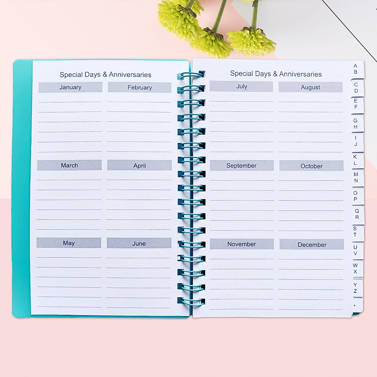 Discreet Password Book with Alphabetical A-Z Tabs - Password Notebook for Internet Website Address Login, Password Keeper and Organizer, No Title on The Cover, 6" x 4", Green