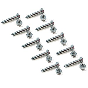 The ROP Shop | Pack of 10 - Shear Pin Bolt & Nut for John Deere AM123342, Stiga 1812900501 Snow