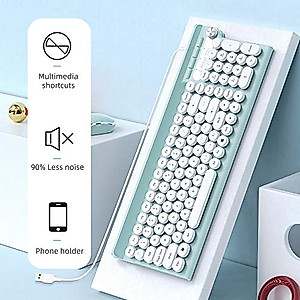 MQSUZA Mint Green Wired Keyboard - Stylish & Functional