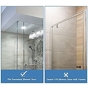 Shower Door Hooks JSVER Stainless Steel Shower Door Towel Hook, Over Door Hooks for Bathroom Frameless Glass Shower Door, Double Sided Drilling-Free Over The Shower Towel Hook (2 Pack)