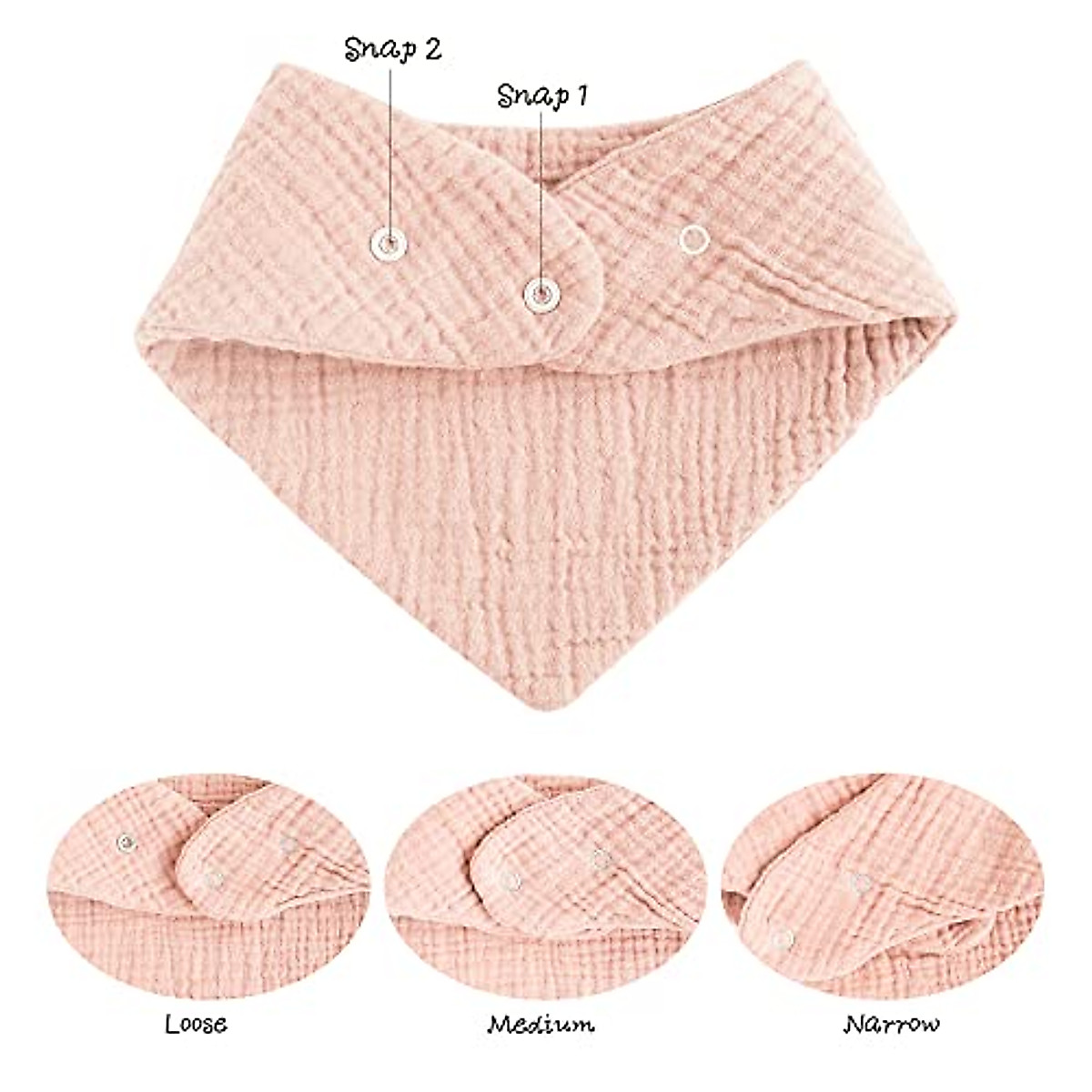 Konssy Muslin Baby Bibs 10 Pack Baby Bandana Drool Bibs 100% Cotton for Unisex Boys Girls, 10 Solid Colors Set for Teething and Drooling