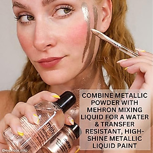 Mehron Makeup Metallic Powder (.17 Ounce) with Mixing Liquid (1 oz) (GOLD)