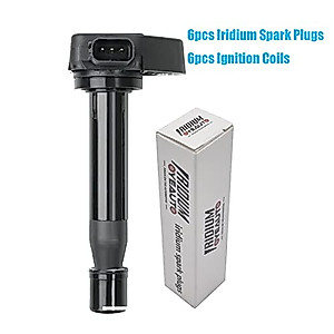 OYEAUTO Iridium Spark Plug Ignition Coil Pack Set of 6 UF242 30520-P8E-A01 Compatible with Honda Odyssey Accord Acura TL CL 3.0L 3.5L 3.7L V6