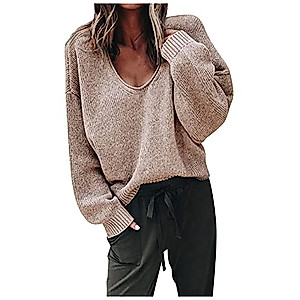 Heart Sweater for Women Plus Size 2023 Sweaters for Women Oversized Fall Fashion V Neck Casual Loose Knitted Long Sleeve Pullover Sweater Tops Pink