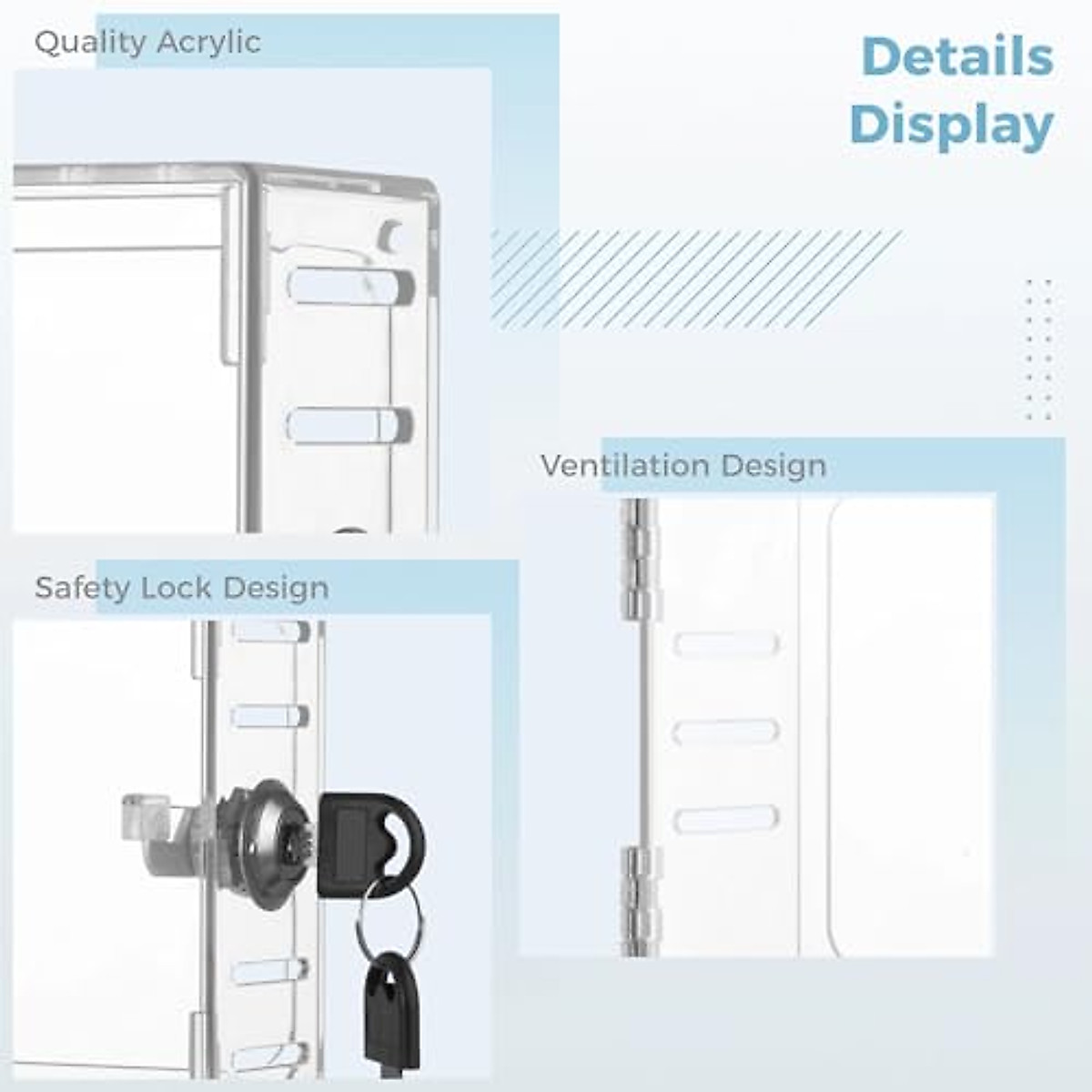 2 Pcs Universal Thermostat Lock Boxes, Small Thermostat Guards with Keys for Wall, Large Thermostat Covers with Locks, Fit All Standard Type Nest Thermostats, 7.2 x 4.7 x 2.2 Inch