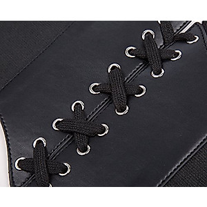 GRACE KARIN Women's Black Elastic Corset Chunky Waistband Wide Waist Cincher Belt(S,Black)