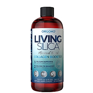 Living Silica Collagen Booster Liquid | Vegan Collagen Boosting Drink | Supports Healthy Collagen and Elastin Production for Joint & Bone Support, Glowing Skin, Strong Hair & Nails. 16.9 oz