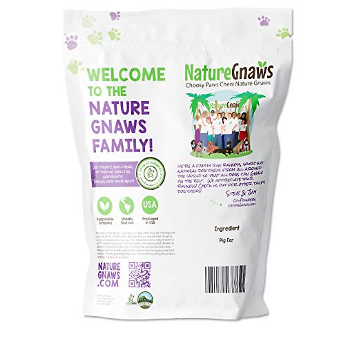 Nature Gnaws Pig Ears for Dogs - Premium Natural Pork Dental Chews - Thick Long Lasting Dog Chew Treats for Aggressive Chewers - Rawhide Free 8 Count (Pack of 1)