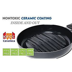 TECHEF Flaming Pan - Outdoor Grilling in Your Kitchen - Direct Flame Cooking Grill Pan with Lid, Made in Korea (10 in Single Handle)