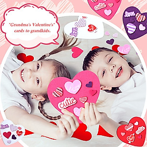 24 Pieces Valentines Felt Hearts DIY Crafts Heart Shape Craft Felt Heart Laser Cutout 300 Pieces Assorted Adhesive Felt Hearts Stickers for Valentine's Day Mother's Day Anniversary Holiday Decorations