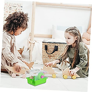 Hamsters Hamster Portable Cage Hamster Cage Toy Hamster Chinchilla Cage Pet House Hamster Bed Chinchilla House Pet Supplies Small Pet Panel Plastic Green Cage Pet Carrying Box